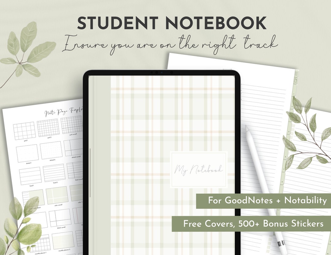 Student Notebook for Goodnotes, Notability Notebook, Hyperlinked Tabs ...