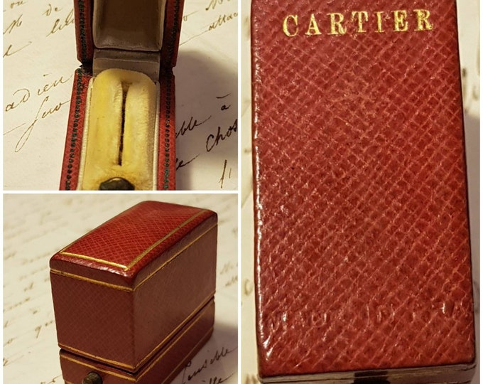 Antique French Leather Cartier Ring Box - Etsy