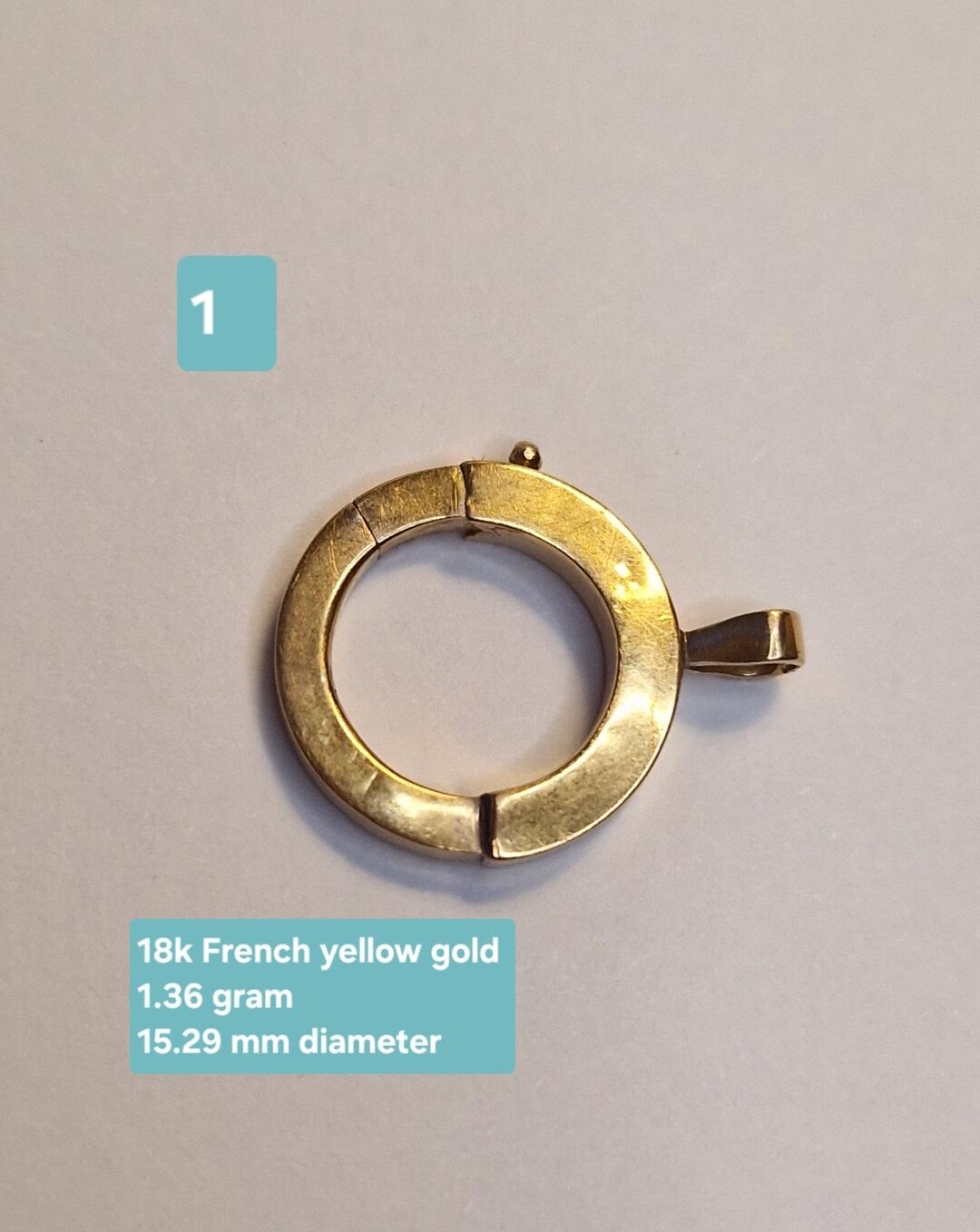 Antique French 18k Yellow Solid Gold French Bolt Ring Clasp 1.34 Gram ...