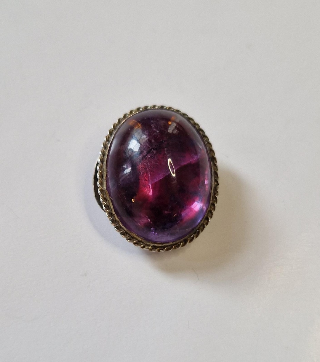 Antique Early Victorian Silver Foil Back Amethyst Oval Stud Button - Etsy