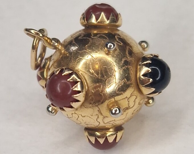 Vintage French 18k Solid Gold Sputnik Ball Orb Charm Pendant - Etsy