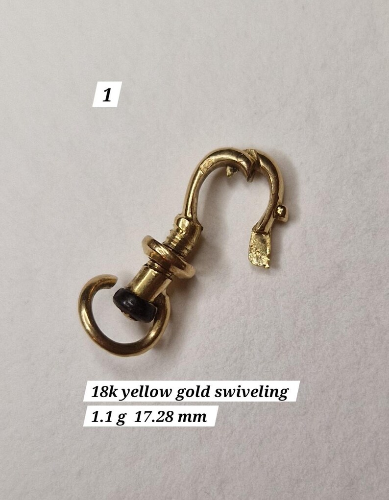 Victorian 18k Solid Yellow Gold French Dog Clip Clasp for Long Guard ...