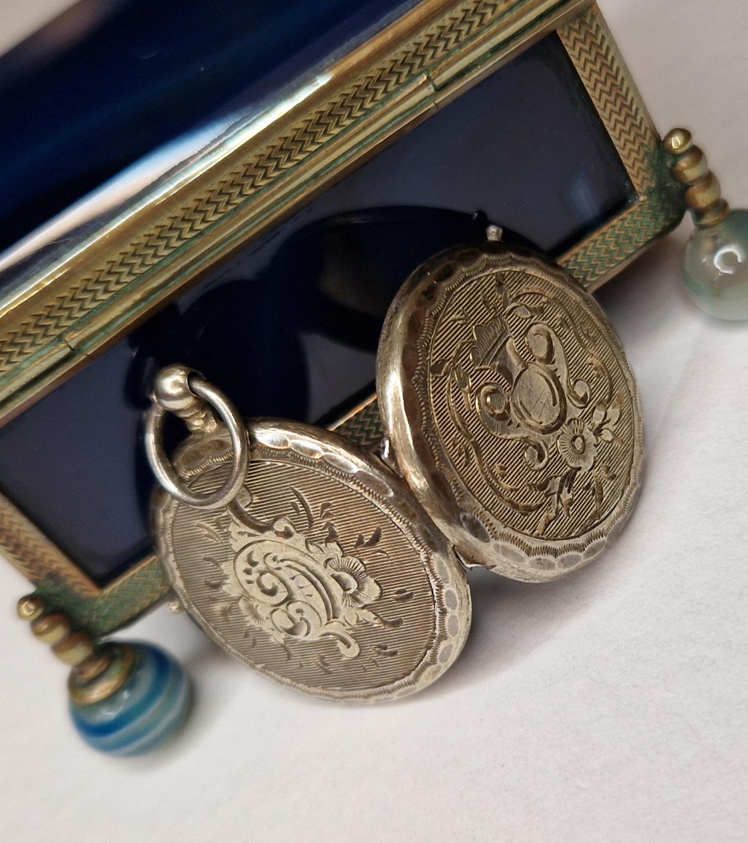 Victorian French Antique Silver Gilded Reliquary Locket Pendant ...