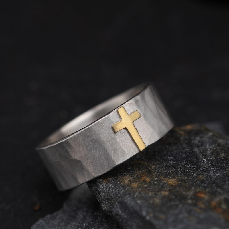Mixed Metal Brutalist Rings - Etsy