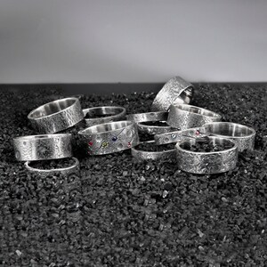 Personalized Birthstone Celestial Viking Wedding Ring Set - Rustic ...