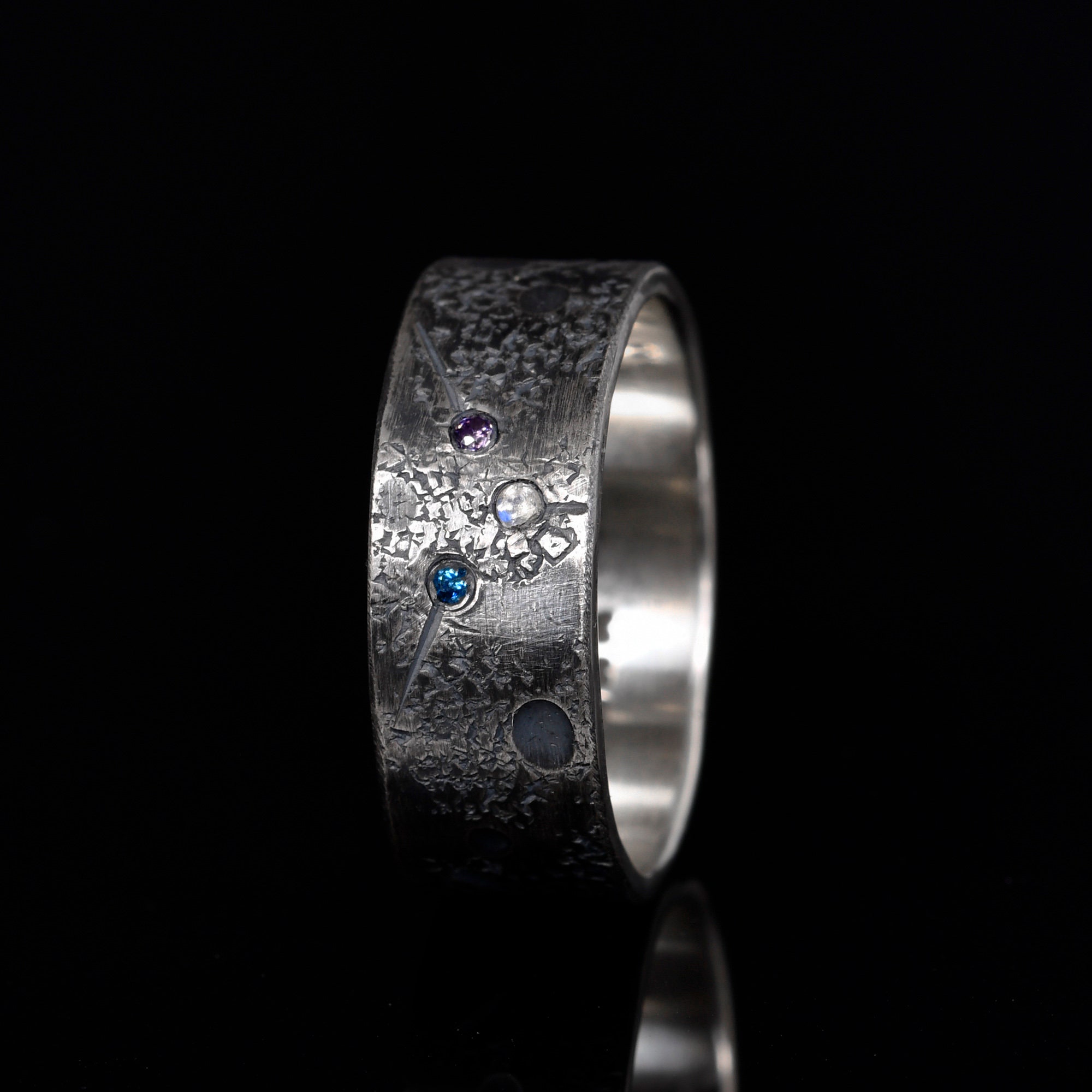 Personalized Sterling Silver Family Birthstone Ring: Celestial Viking ...