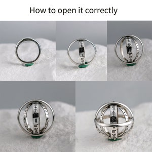 Astronomical Sphere Ring With Two Birthstones in Engraved Silver, a ...