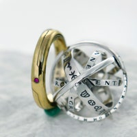 Mini Solar System Ring in Gold Color, Gold Plated, Planets, Cosmos ...