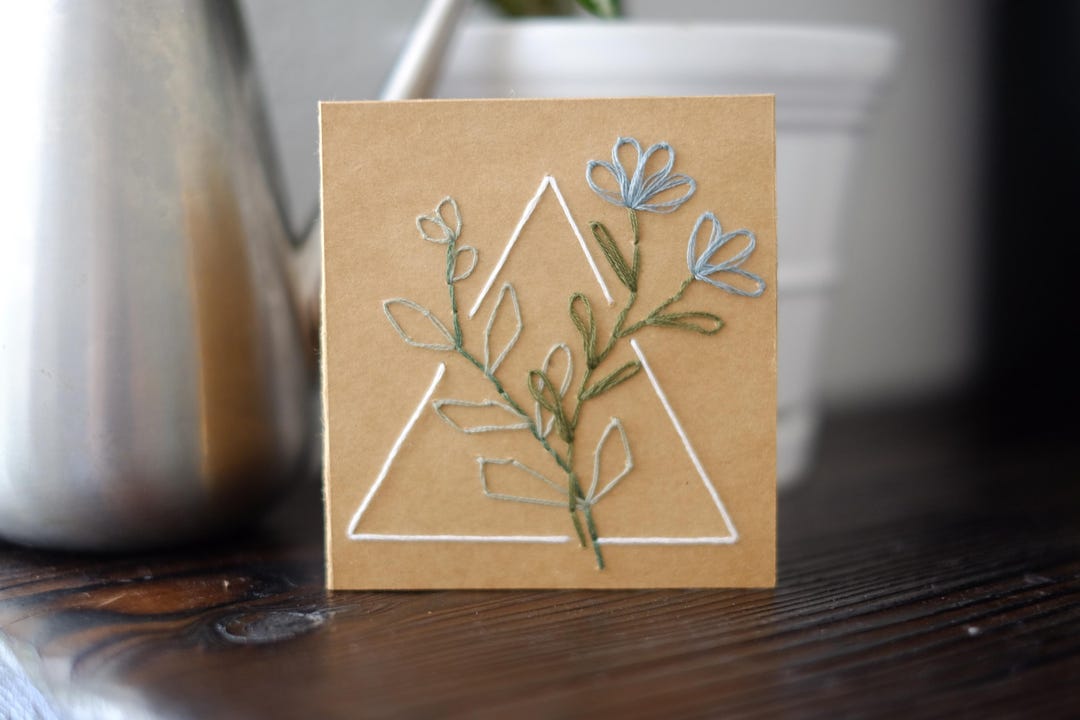 Hand Embroidered Cards - Etsy