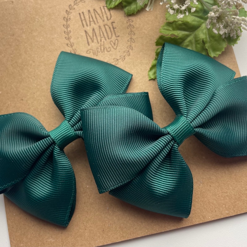 Hunter Green Bow for Girl - Etsy