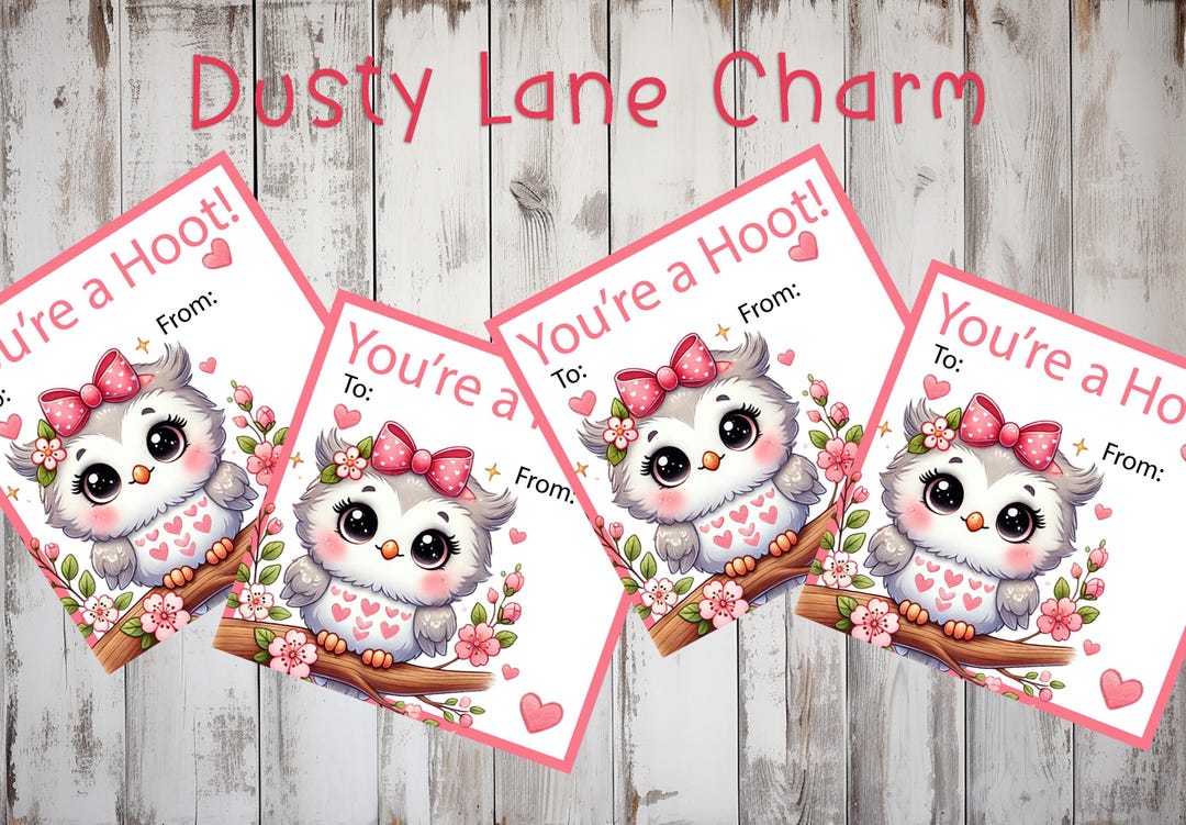 Printable Owl Valentine Cards, You're a Hoot Classroom Valentines Day ...