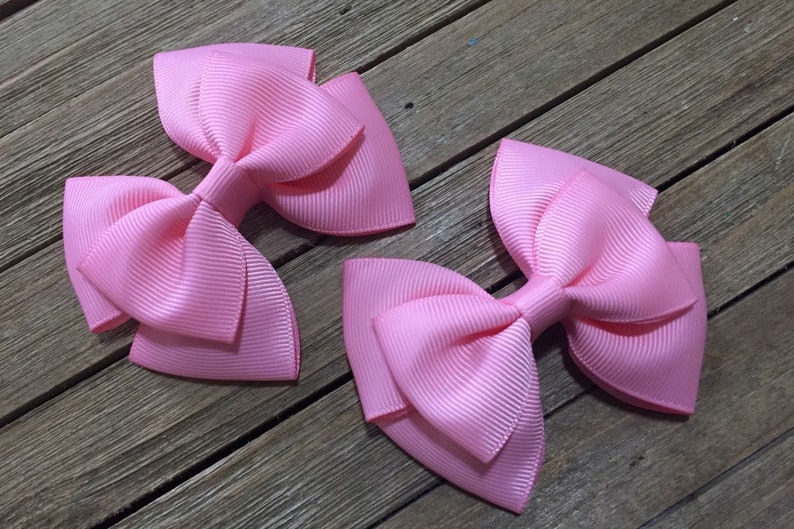Pink Hair Bows Two Pink Hair Bows Pink Hair Bows Pink - Etsy