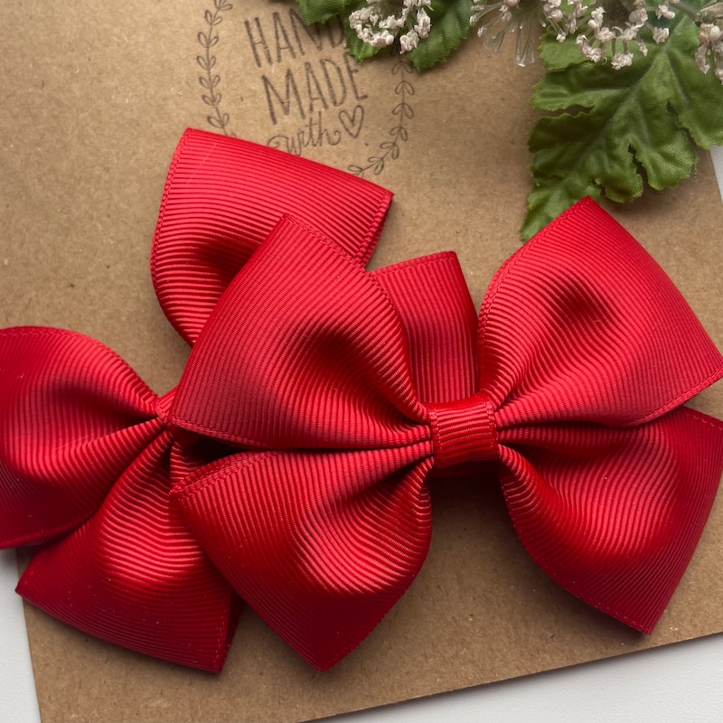 Red Hair Bow - Etsy