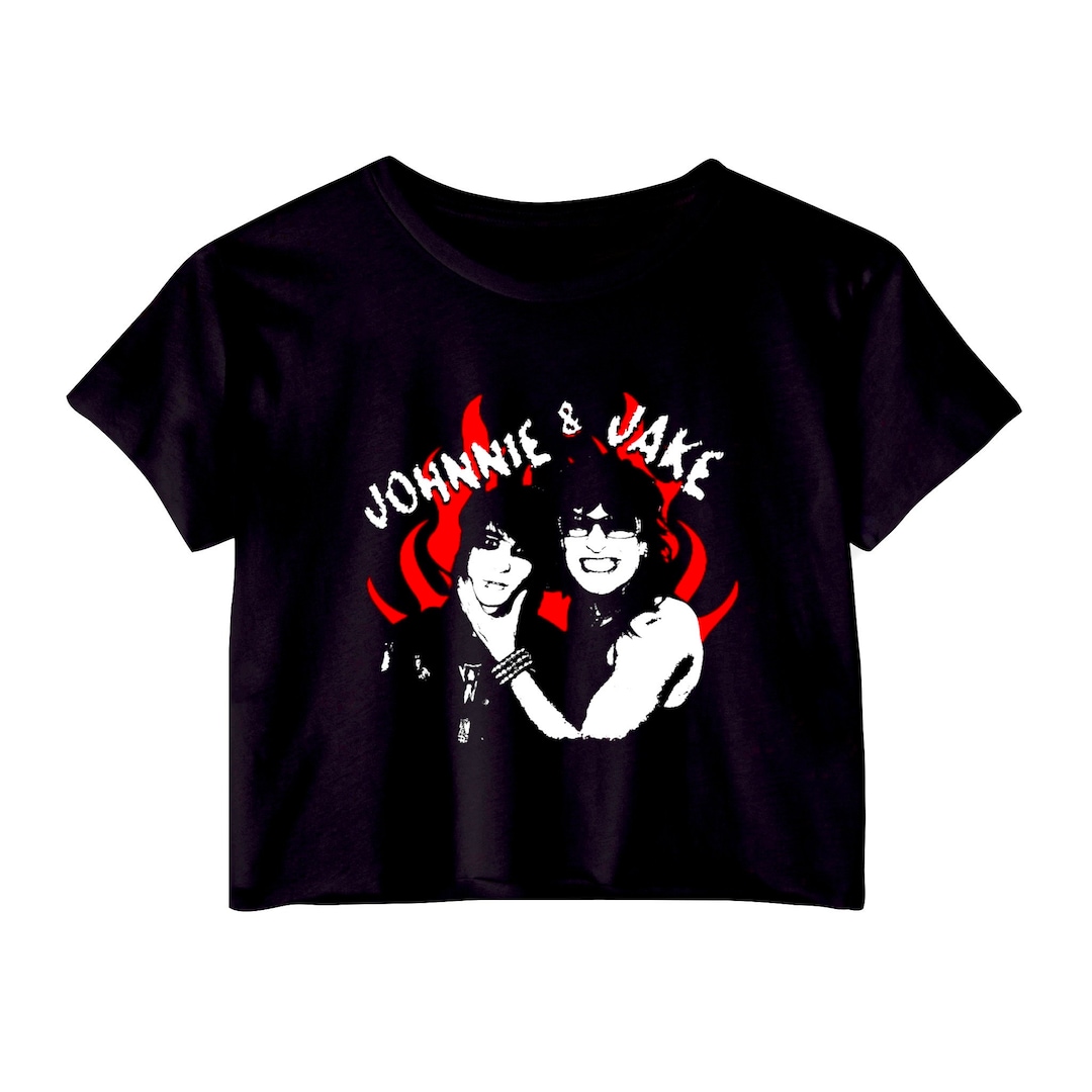 Johnnie and Jake Jake Webber Johnnie Guilbert Crop Top Tee Logo Black ...