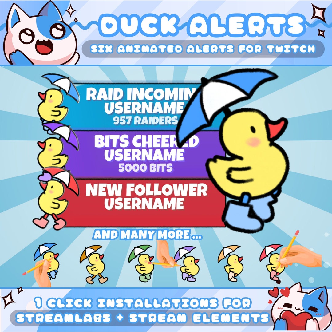Duck Alerts for Twitch Streamers / Follow - Subscriber - Bits ...
