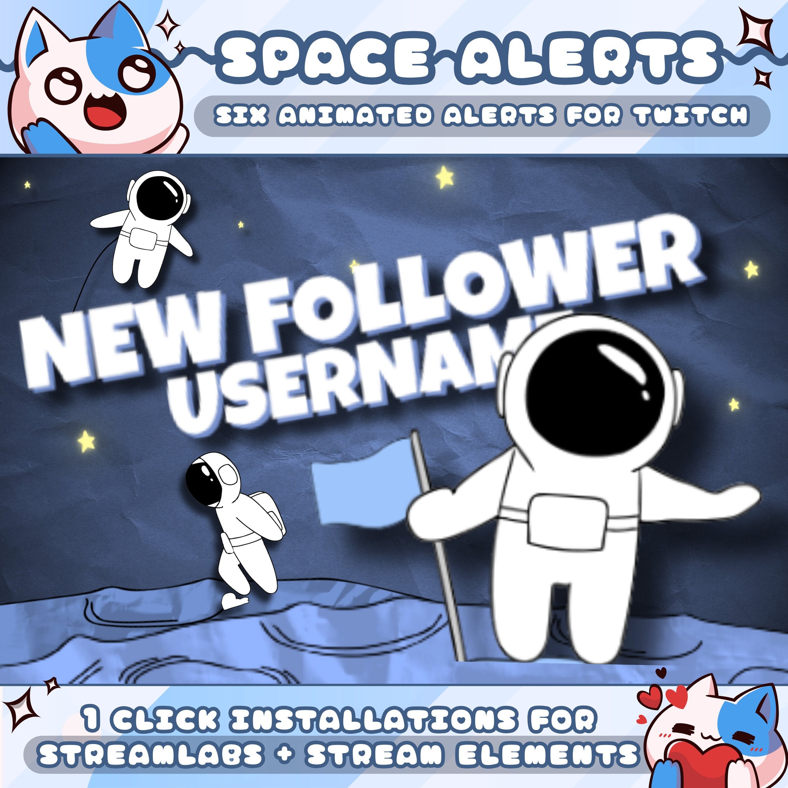 Spaceman Meme Alerts for Twitch Streamers / Follower Subscriber Bits ...