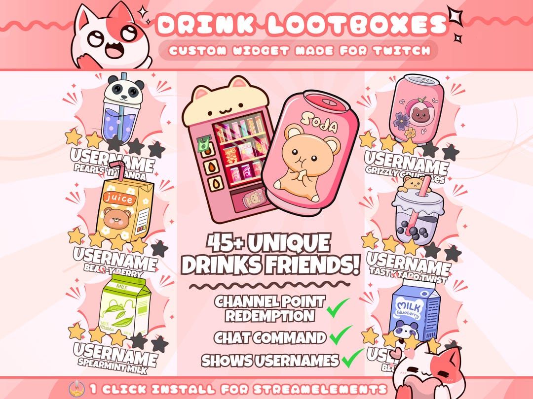 Drink Friends Random Lootbox Widget for Twitch Streamers | Chat Command ...