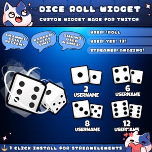 Dice Roll Widget for Twitch Streamers | Chat Command | Resizeable ...