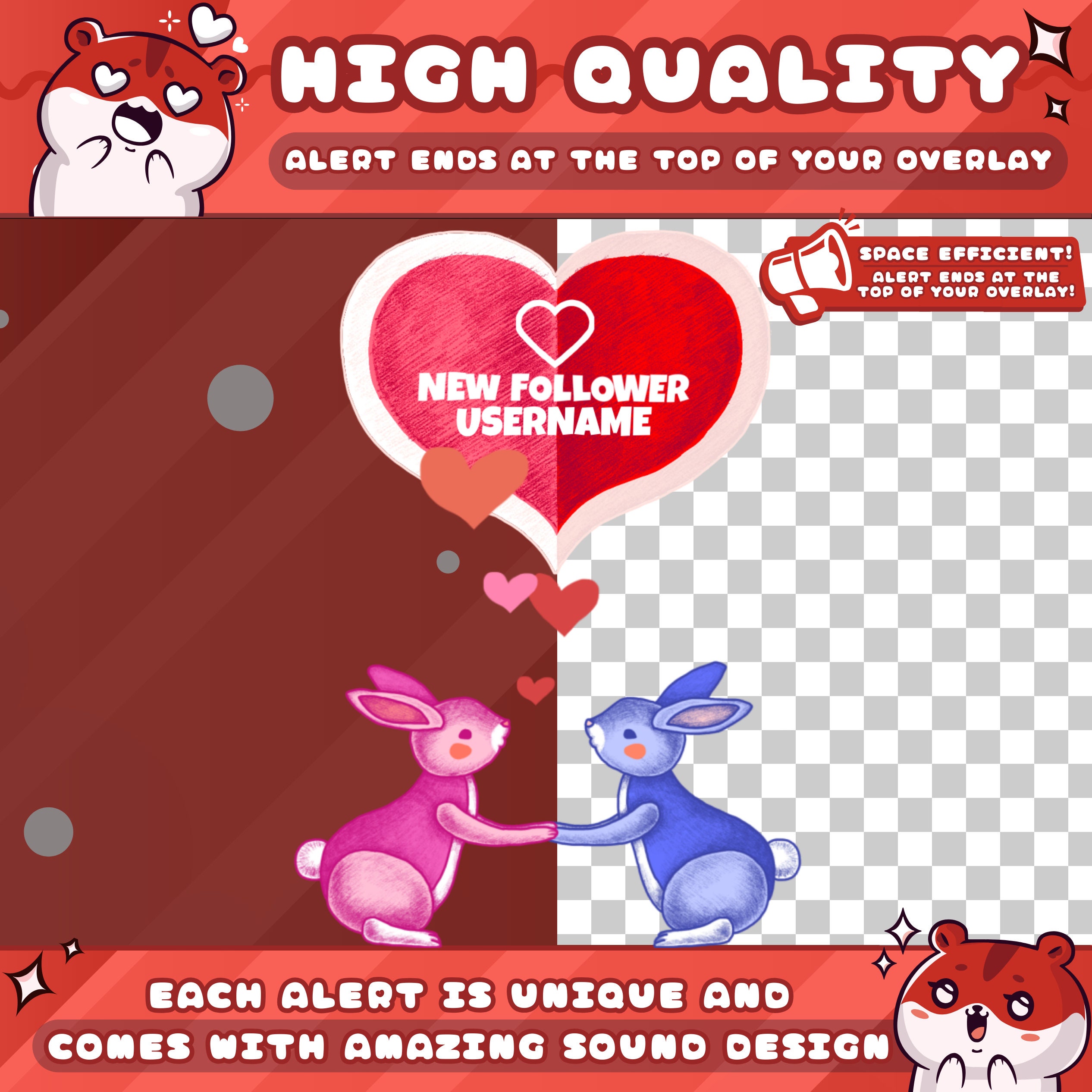 Bunny Rabbit Alerts for Twitch Streamers / Follow Subscriber Bits ...