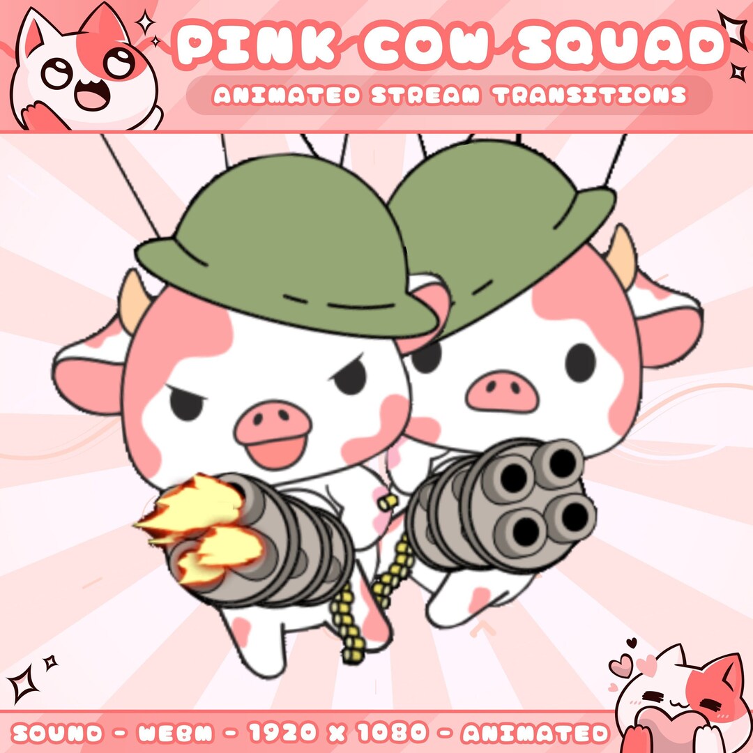 Pink Cow Squad Transitions for Streamers | Cute | Cozy | Adorable ...