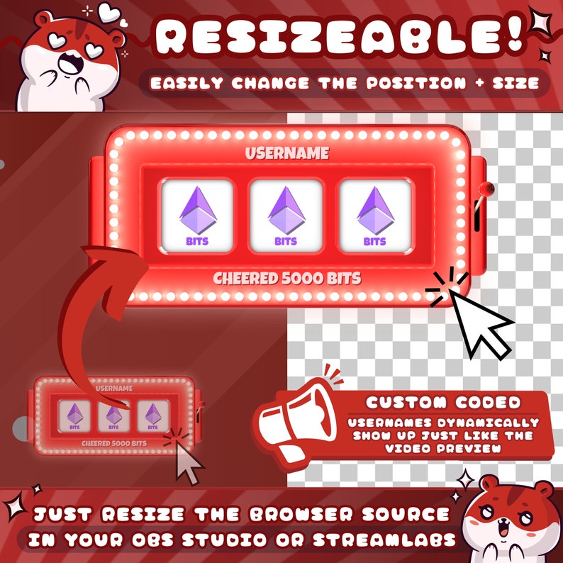 Slot Machine Alerts for Twitch Streamers / Follow Subscriber Bits ...