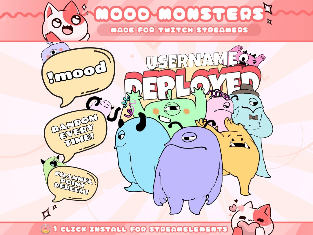 Mood Monsters Widget for Twitch Streamers | Random | Chat Command ...