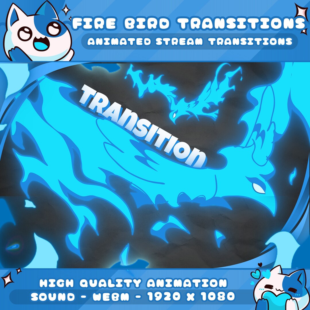 Ice Blue Fire Bird Stinger Transitions for Streamers | Anime | Flame ...