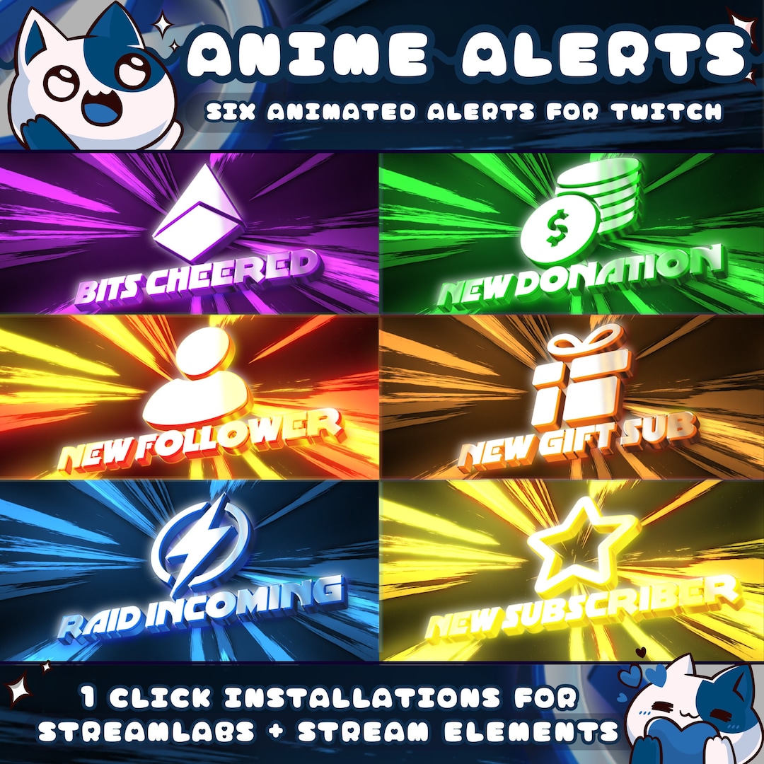 Anime Alerts for Twitch Streamers / Follow - Subscriber - Bits ...