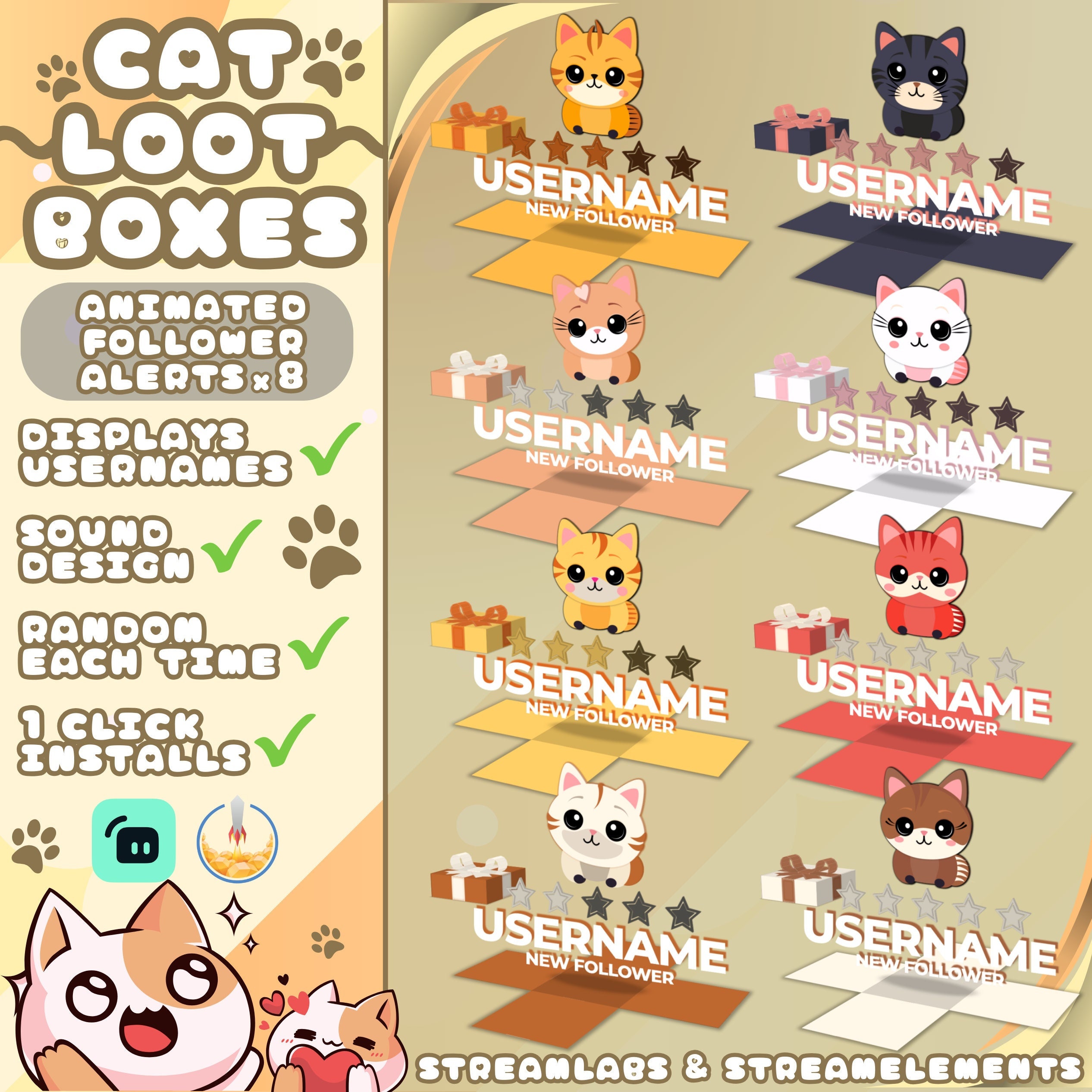 Randomized Cat Box Follower Alerts for Twitch Streamers / 8 X New ...
