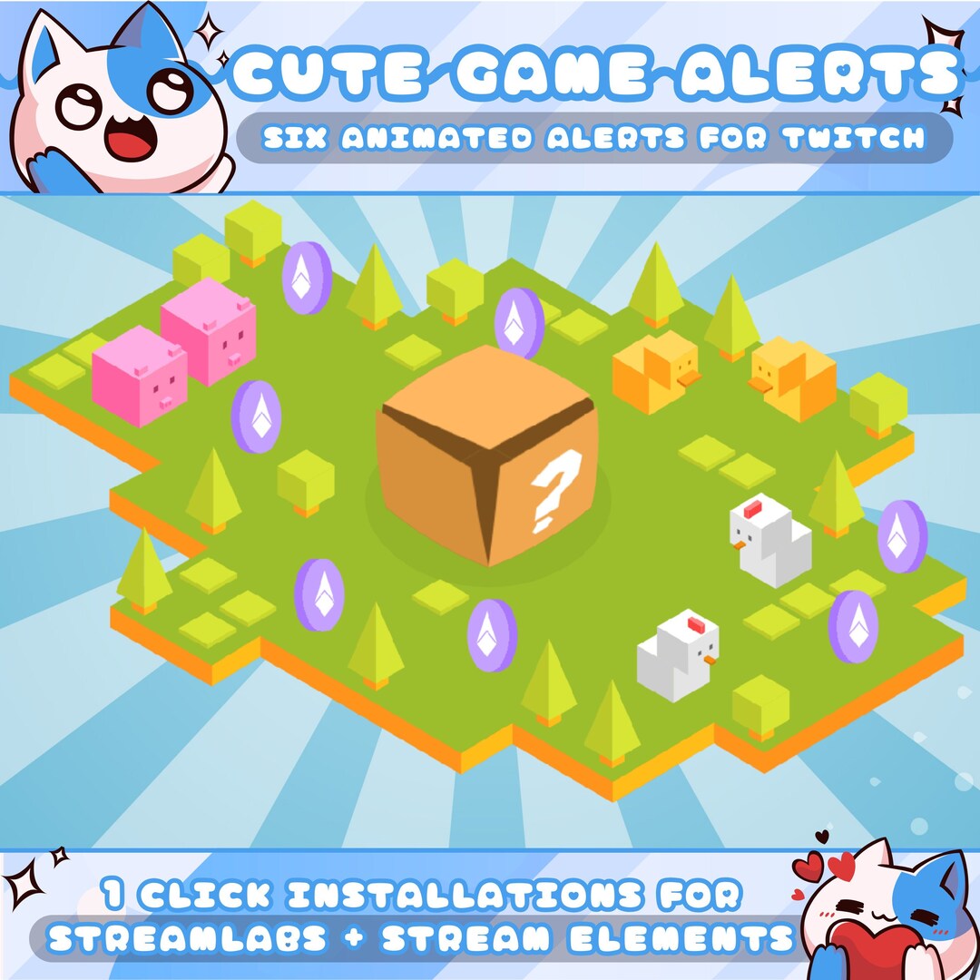 Cute Game Alerts for Twitch Streamers / Follow - Subscriber - Bits ...