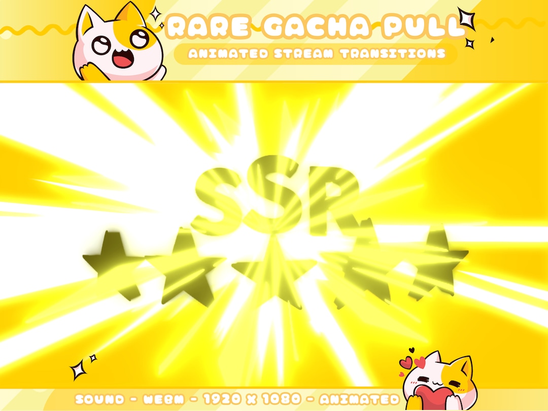 Gacha Rare Pull Transitions for Streamers Wish 5 Star SSR Mobile Game ...