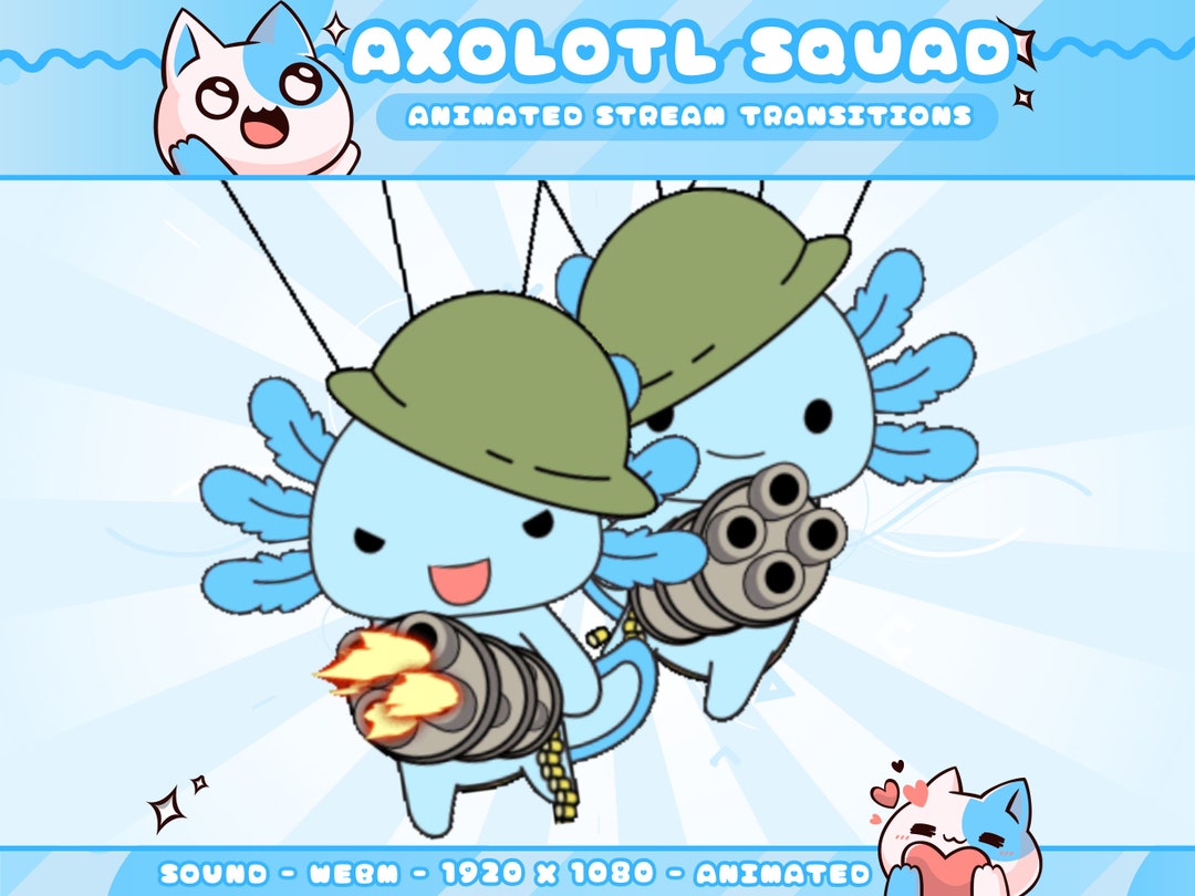 Icy Blue Axolotl Squad Transitions for Streamers | Cute | Cozy | Aqua ...