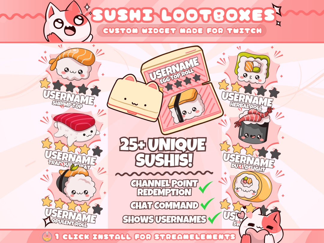 Sushi Random Lootbox Widget for Twitch Streamers | Chat Command ...