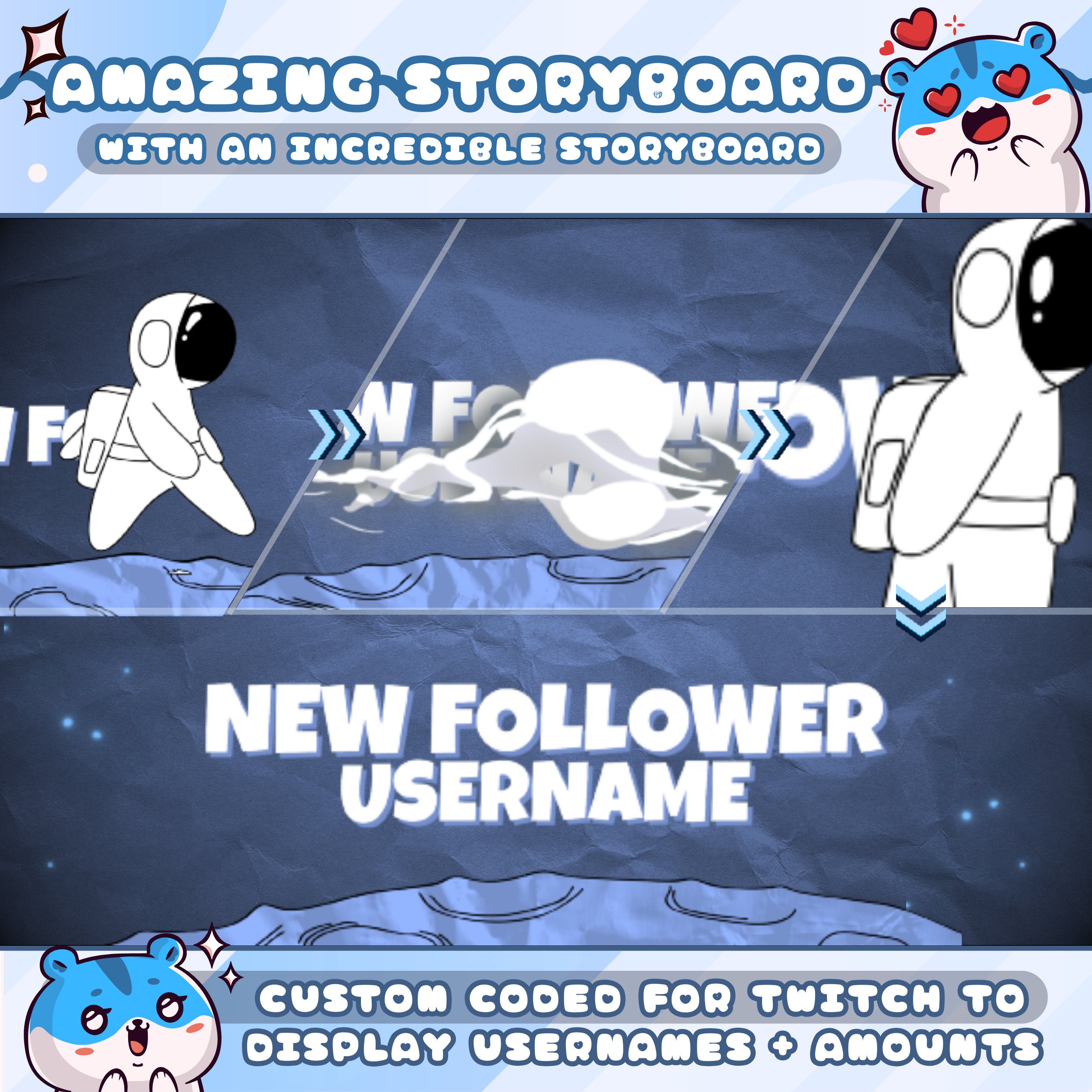 Spaceman Meme Alerts for Twitch Streamers / Follower Subscriber Bits ...