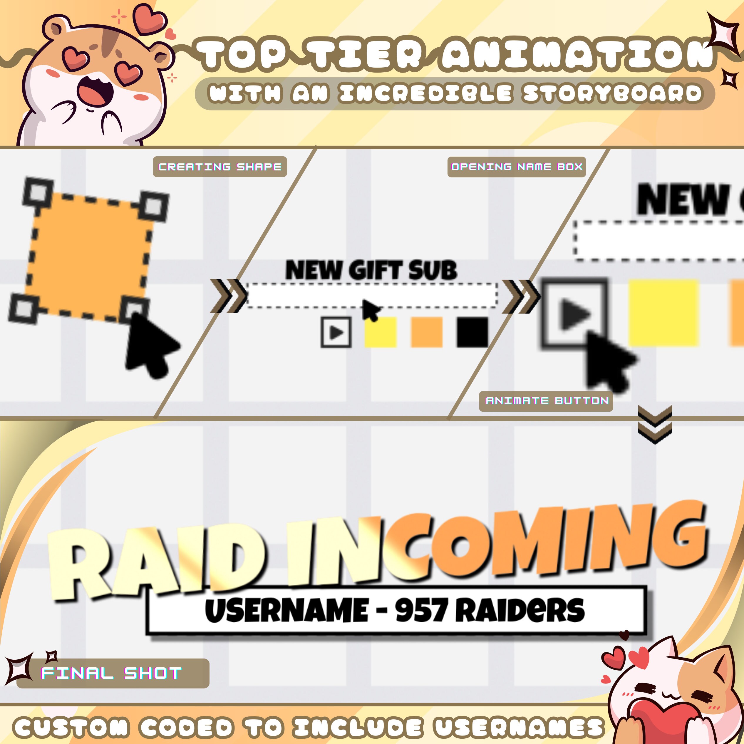 Designer Alerts for Twitch Streamers / Follower Subscriber Bits ...