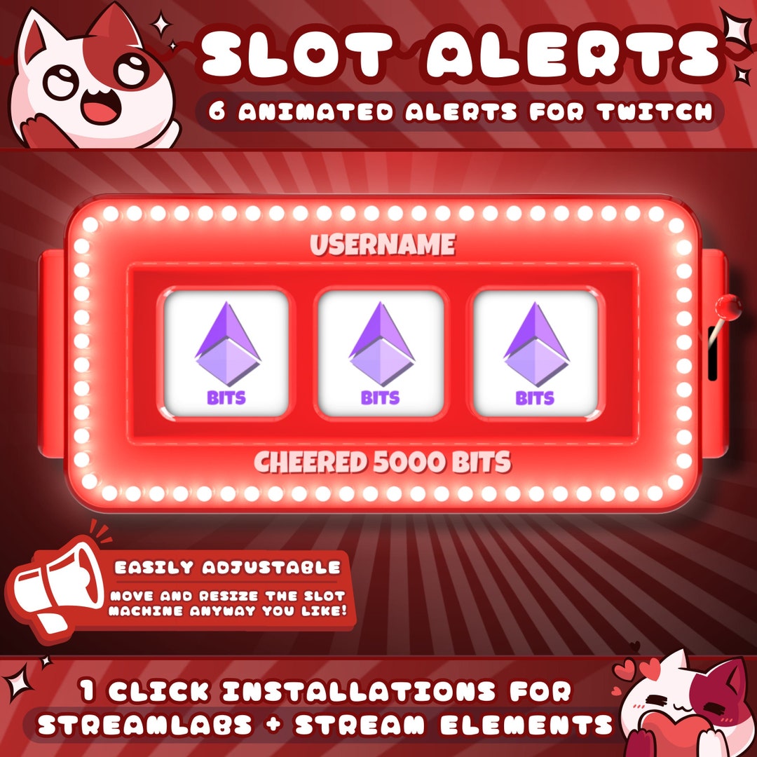 Slot Machine Alerts for Twitch Streamers / Follow - Subscriber - Bits ...