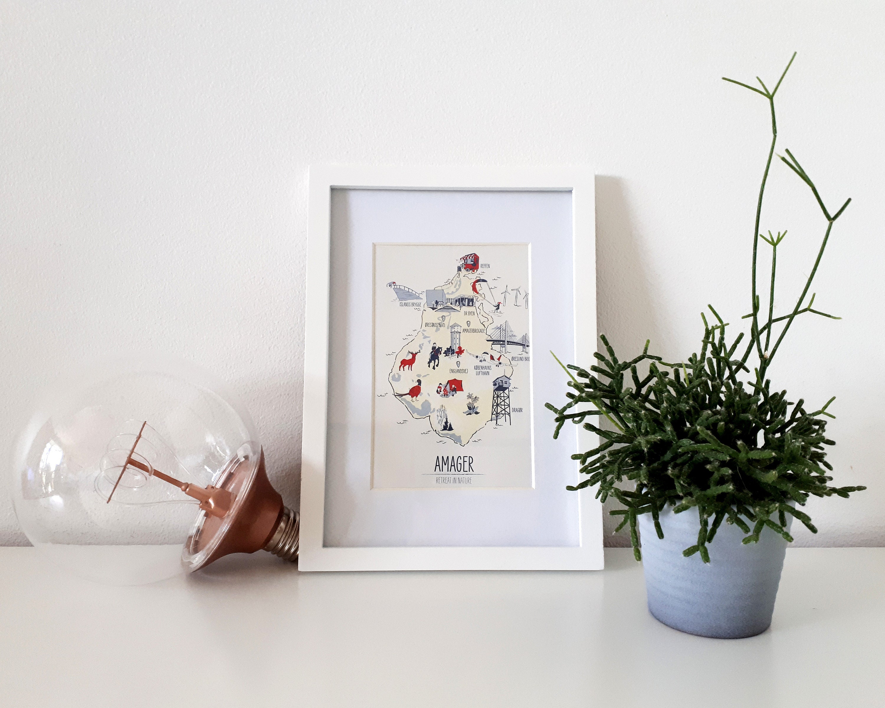 Illustrated Map of Amager Copenhagen A6 Postcard - Etsy UK