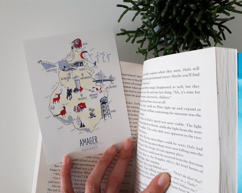 Illustrated Map of Amager Copenhagen A6 Postcard - Etsy UK