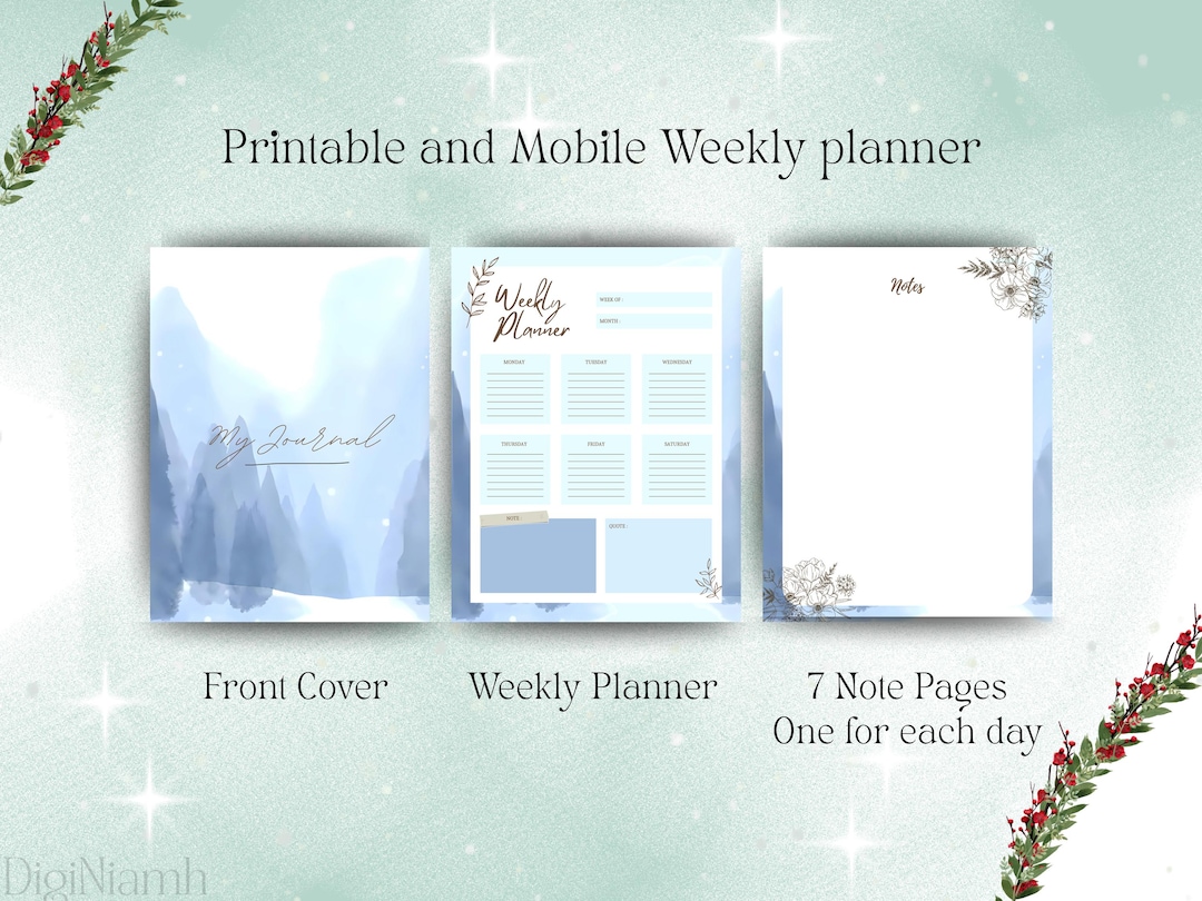 Winter Weekly Planner Template | Printable Planner | Digital Download ...