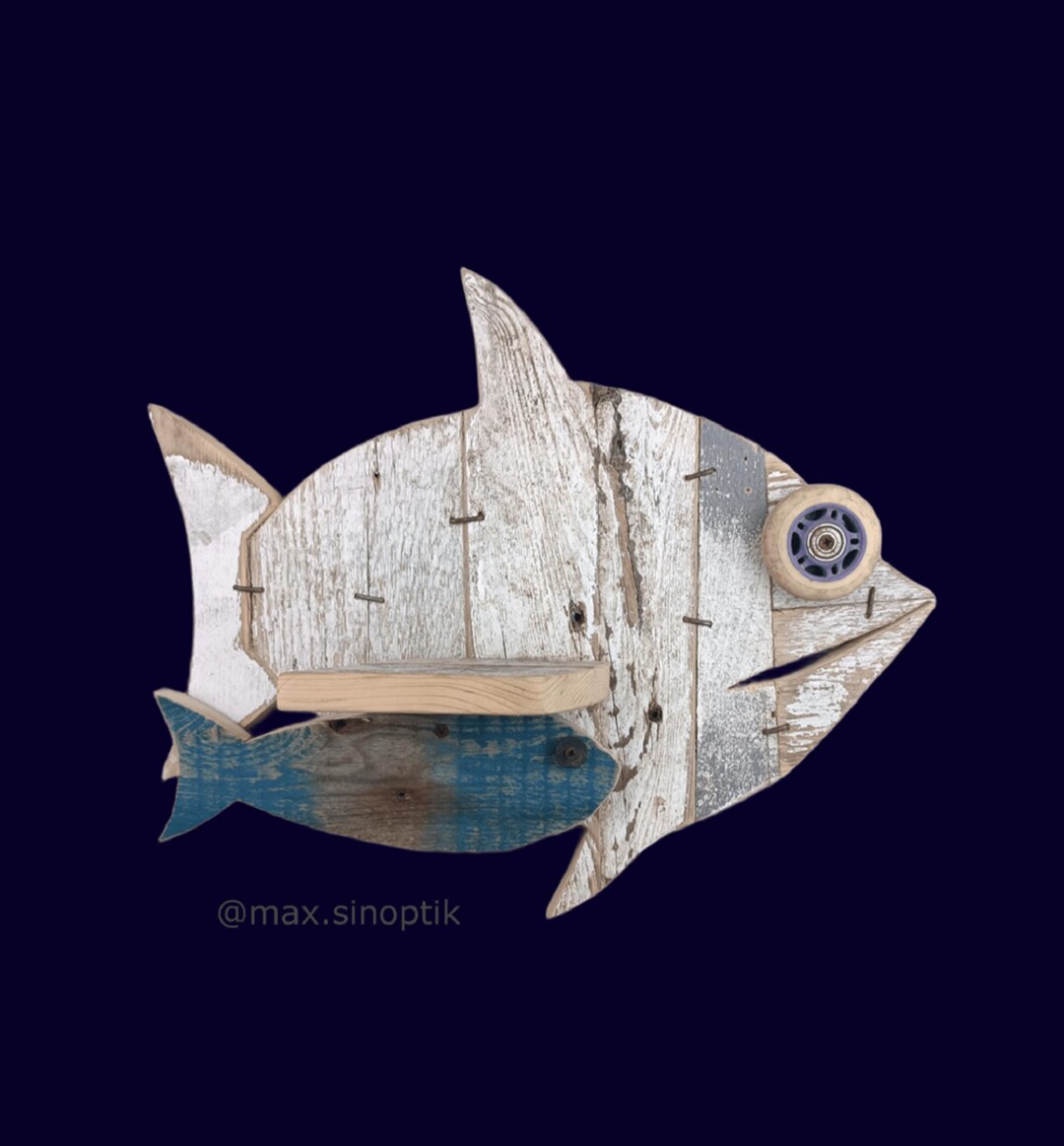 Wooden Fish Wall Decor, Reclaimed Wood Art, Rustic Wood Fish, Unique ...