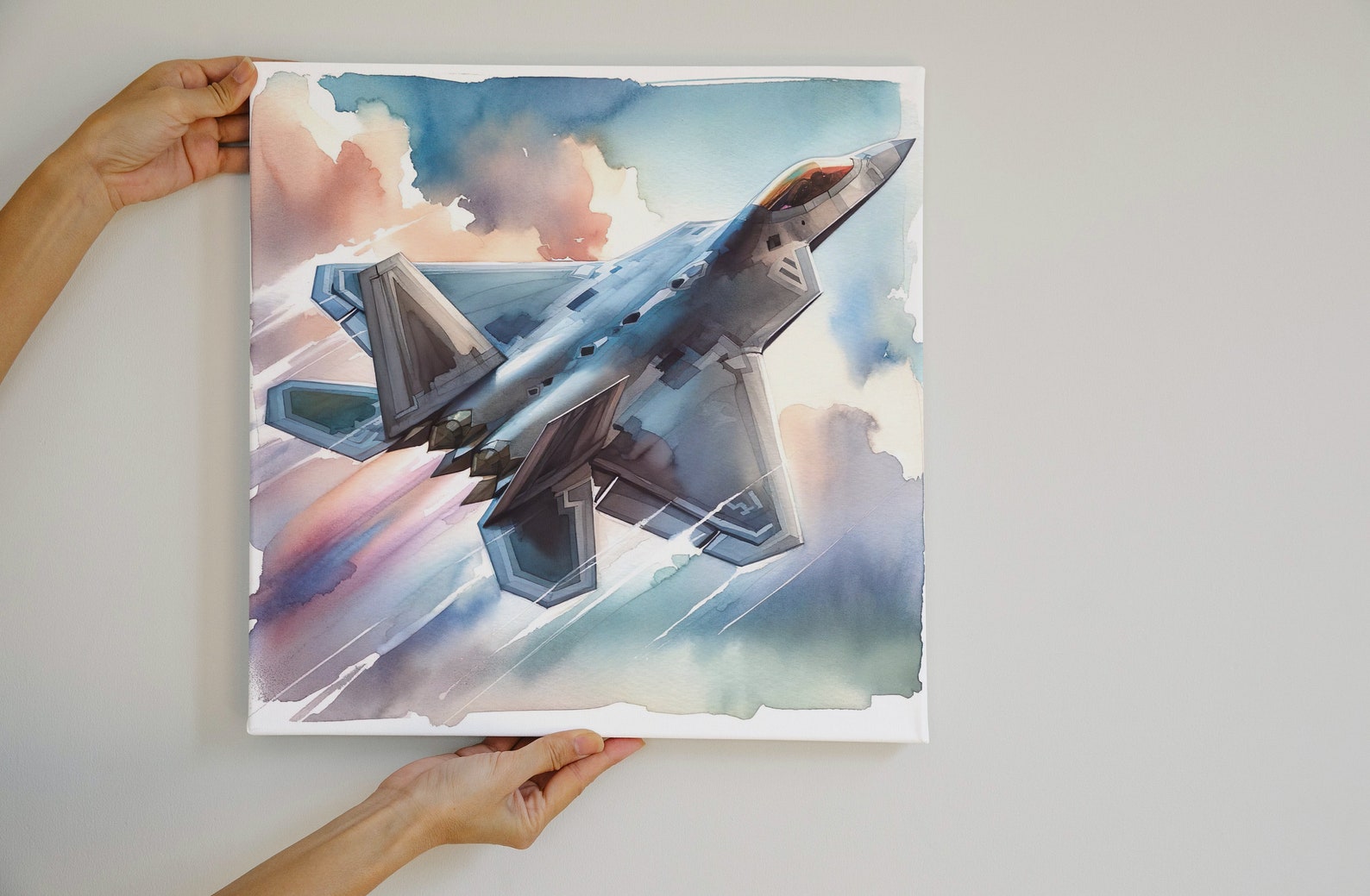 F-22 Raptor Watercolor Portrait Instant Digital Art Download AI ...