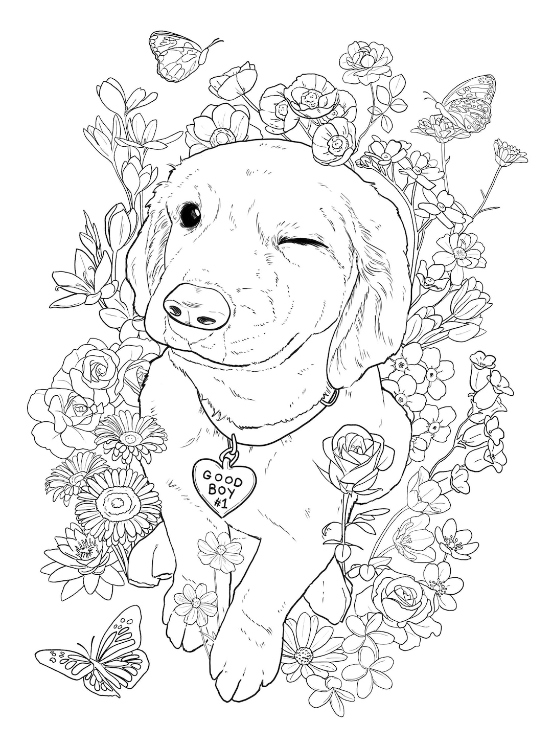 Custom Pet Adult Coloring Page Personalized Pet Illustration - Etsy