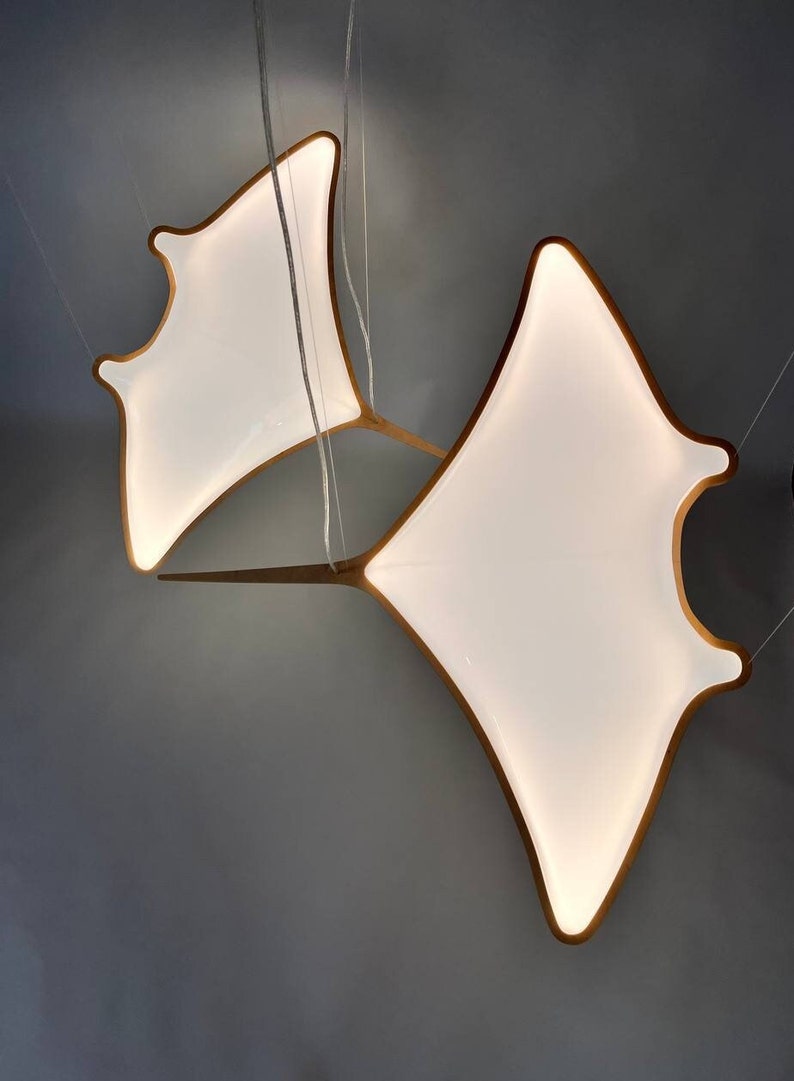 Una composición de increíbles lámparas en forma de Mantarraya ...