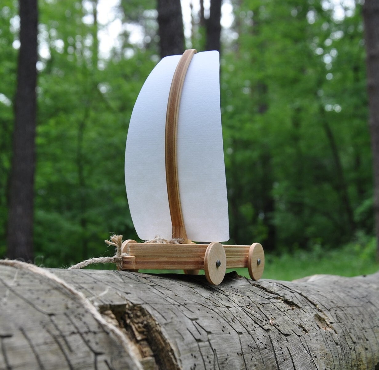 Toy Sailboat Charlie Black Floating Boat Wood Toy Boat Photography Prop ...