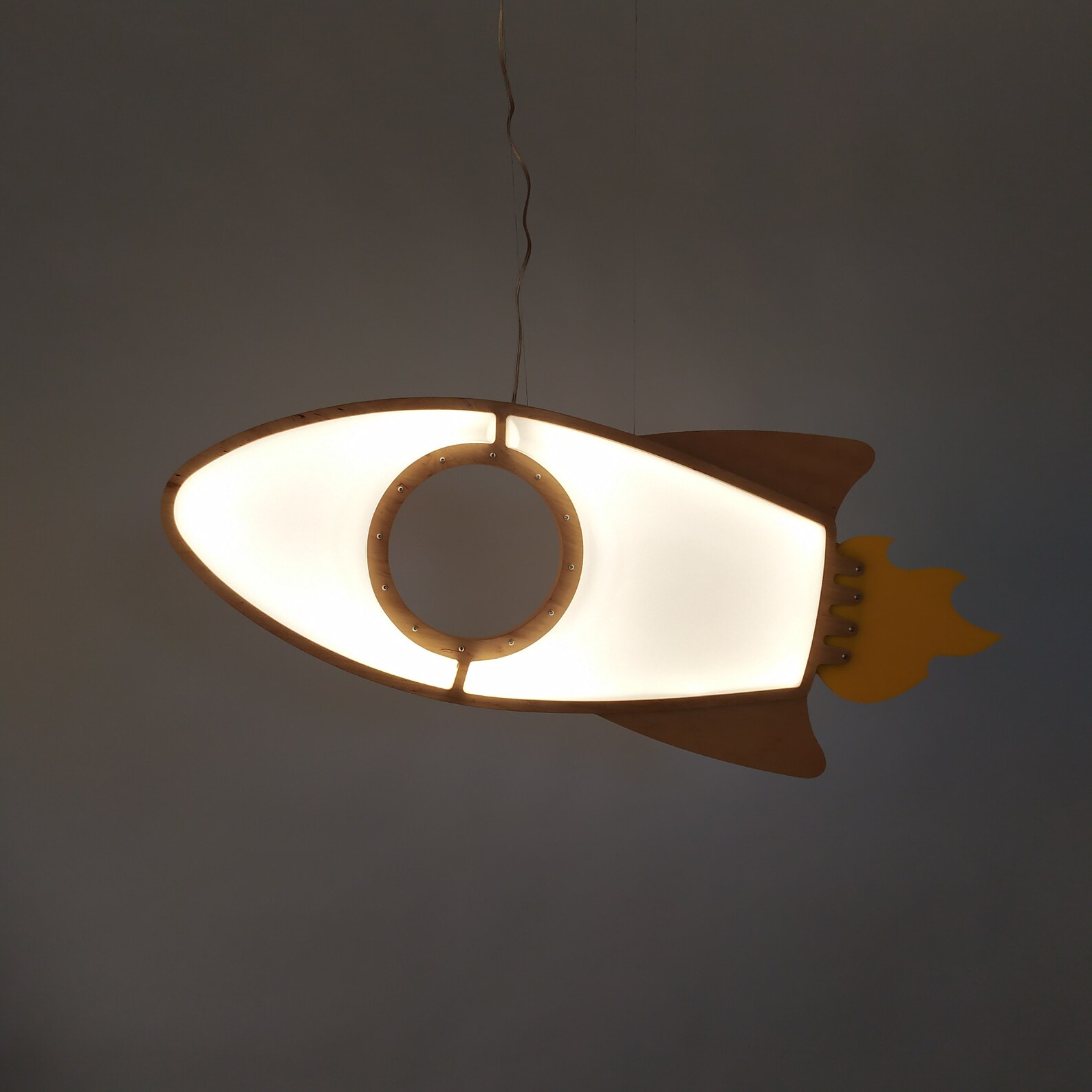 Armstrong Inspired Ceiling Light | Wooden Rocket Decor | Chandelier ...