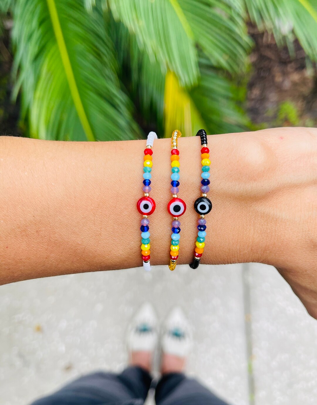 Double Chakra Evil Eye Bracelet - Etsy