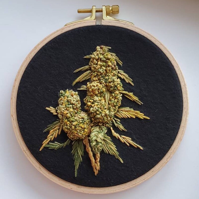 Cannabis Embroidery - Etsy