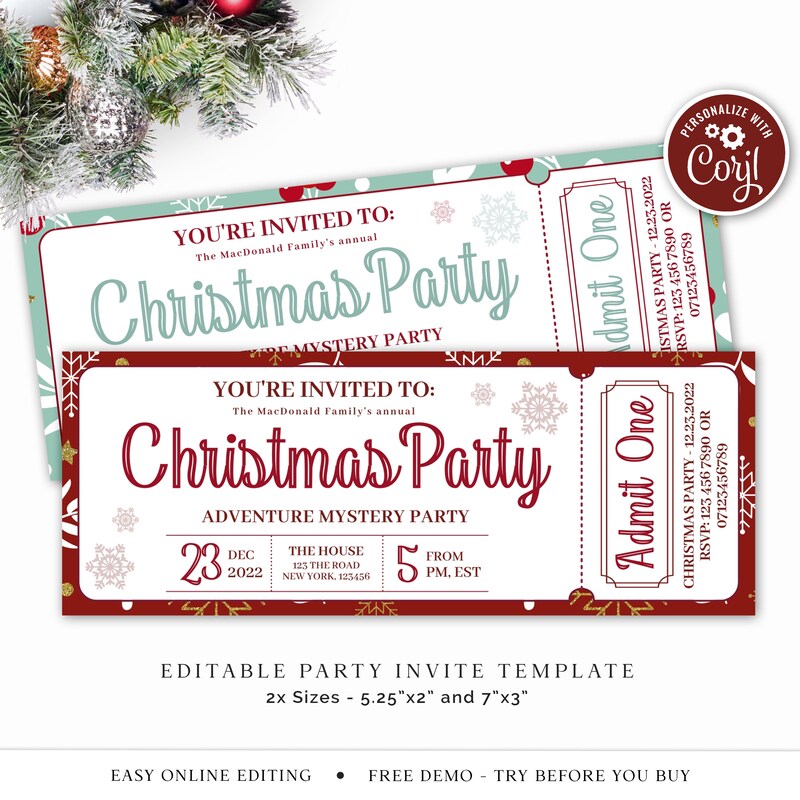 Ticket Style Invite - Etsy