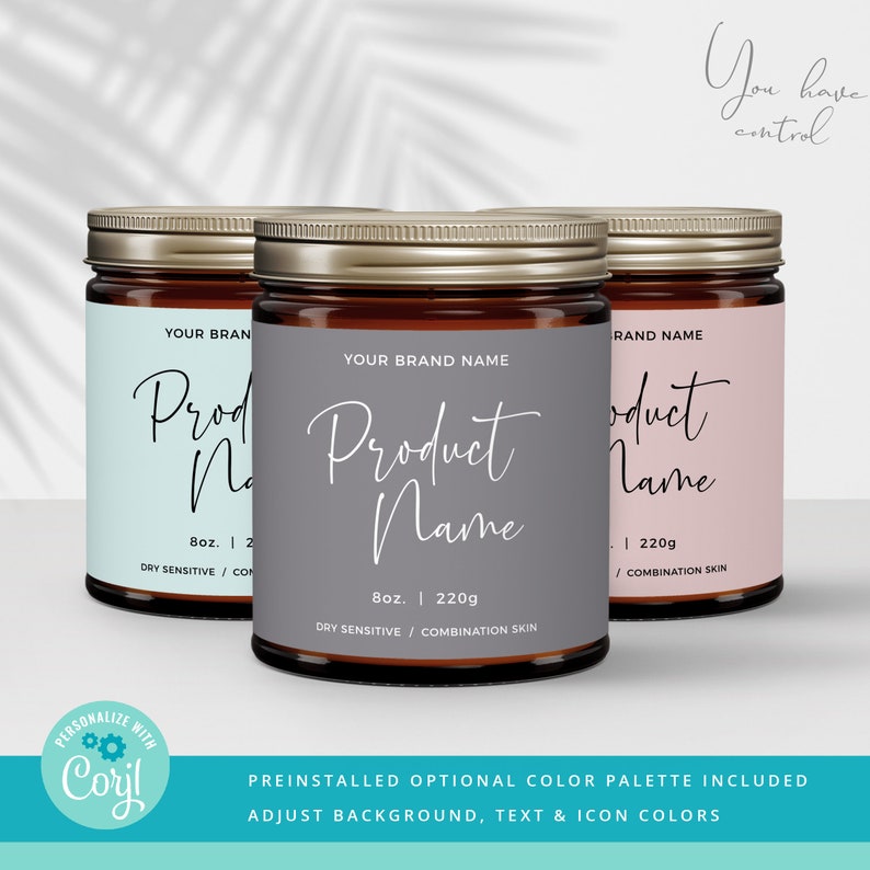 Editable Jar Label Template 4 Sizes Minimalist Personalised | Etsy UK