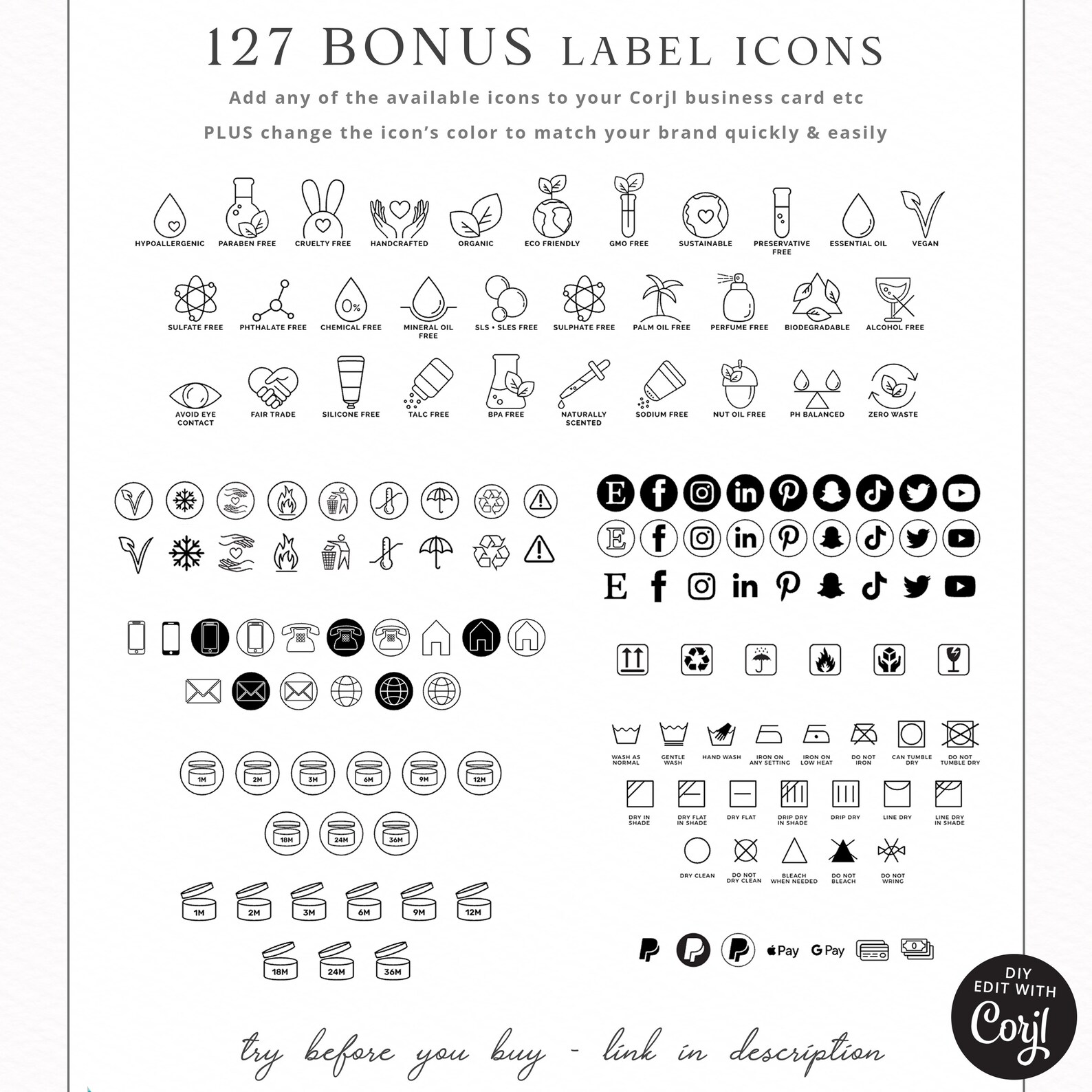 Editable Box Seal Label Template 3 Sizes DIY Edit Box Seal - Etsy UK